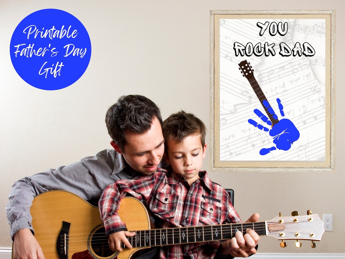 You Rock Dad Handprint Craft | Printable Father's Day Gift for Dad or ...