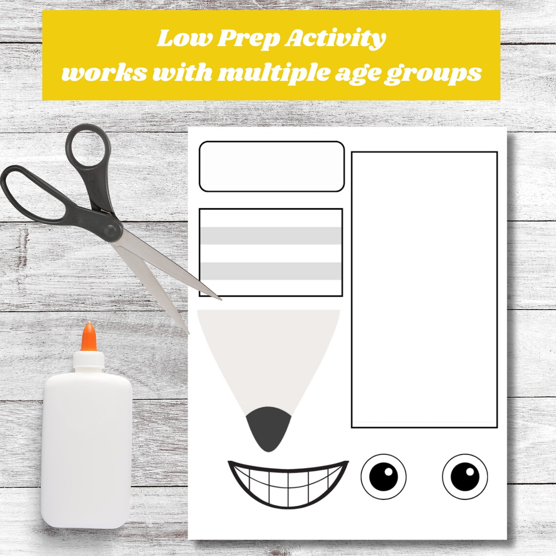 Pencil Craft Scissor Skills Activity Low Prep Craft Instant Download - Etsy