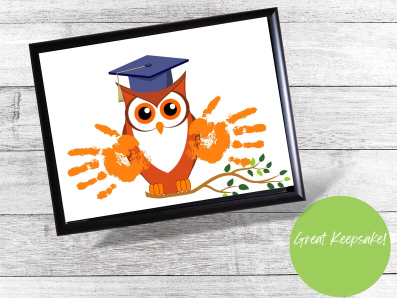 Graduation Owl Handprint Craft Instant Download Printable Handprint Art ...