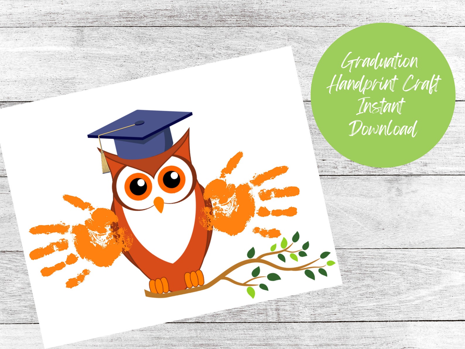 Graduation Owl Handprint Craft| Instant Download| Printable Handprint ...