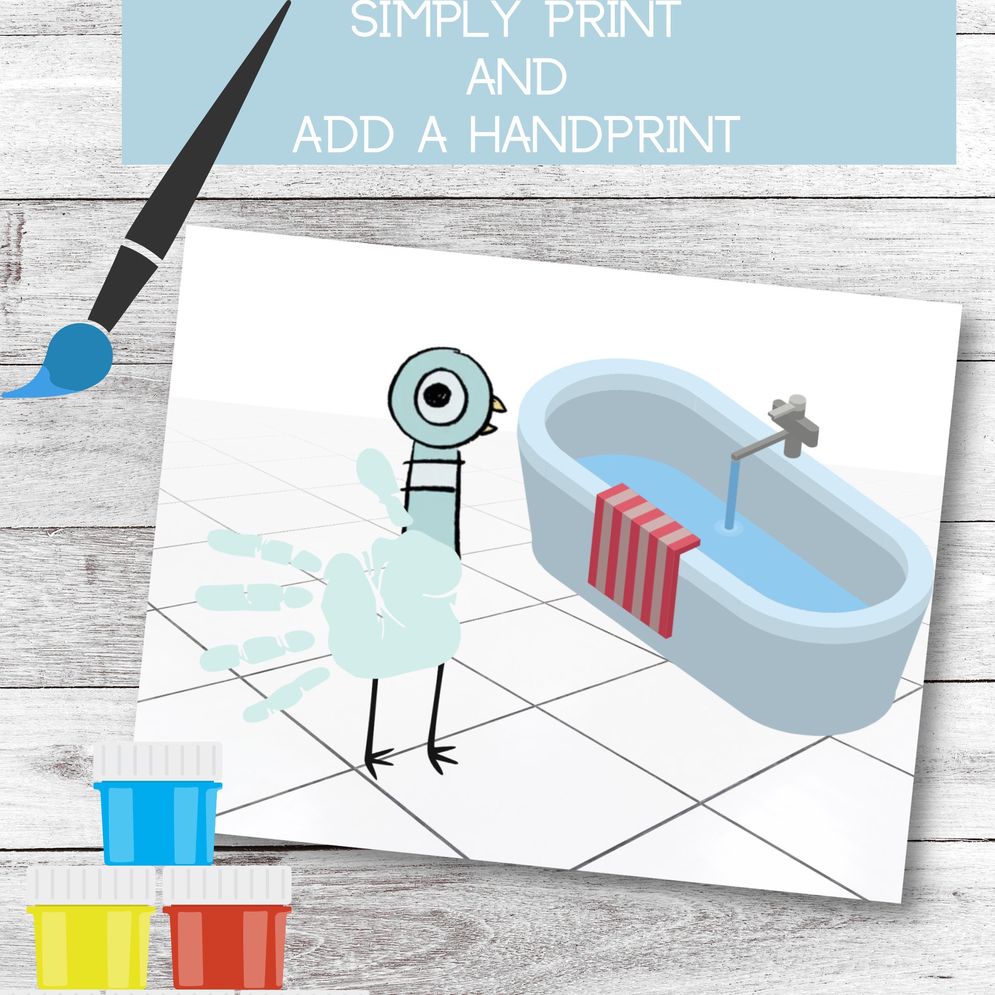 Mo Willems Pigeon Handprint Craft: Book-based Activity (PDF) - Etsy