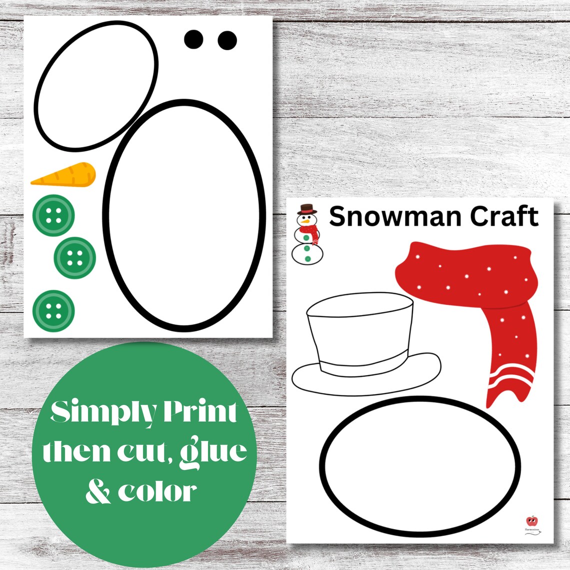 Snowman Printable Craft| Scissor Skills Activity| Build A Snowman ...