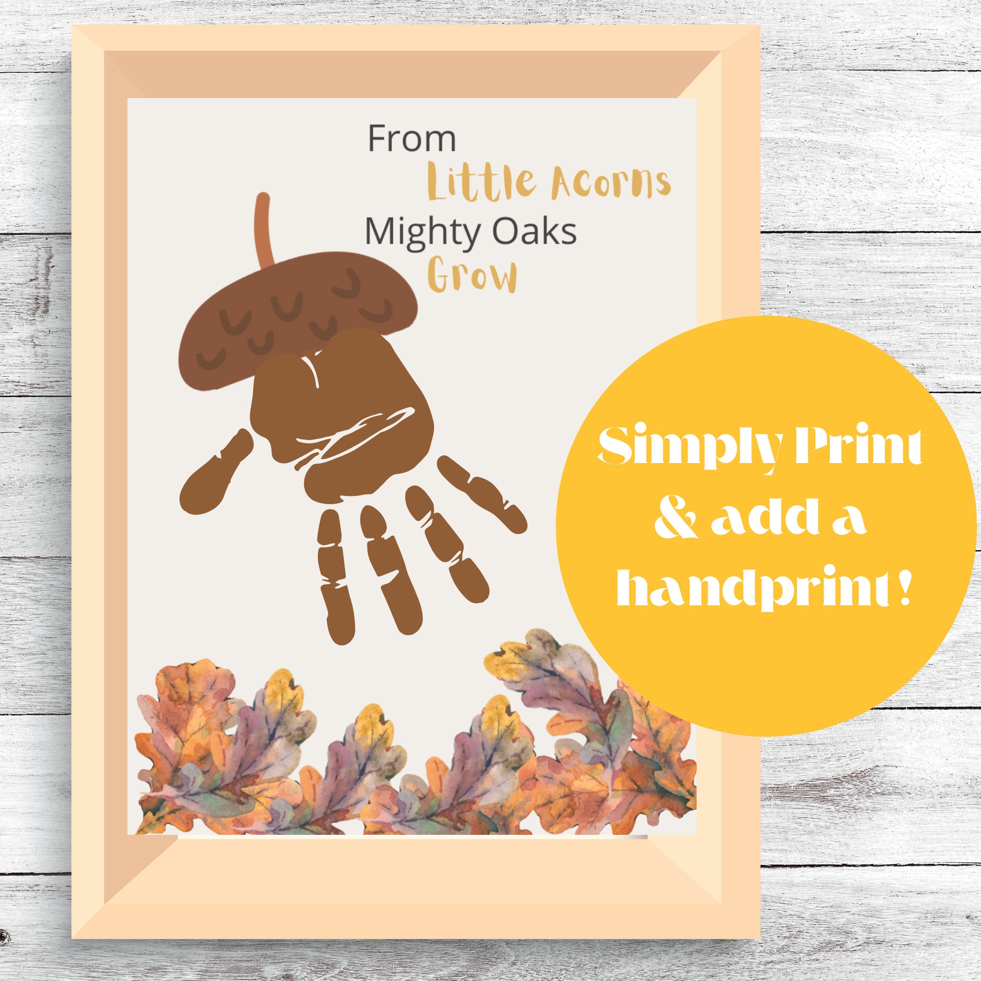 From Little Acorns Mighty Oaks Grow Handprint Craft| Fall Keepsake ...