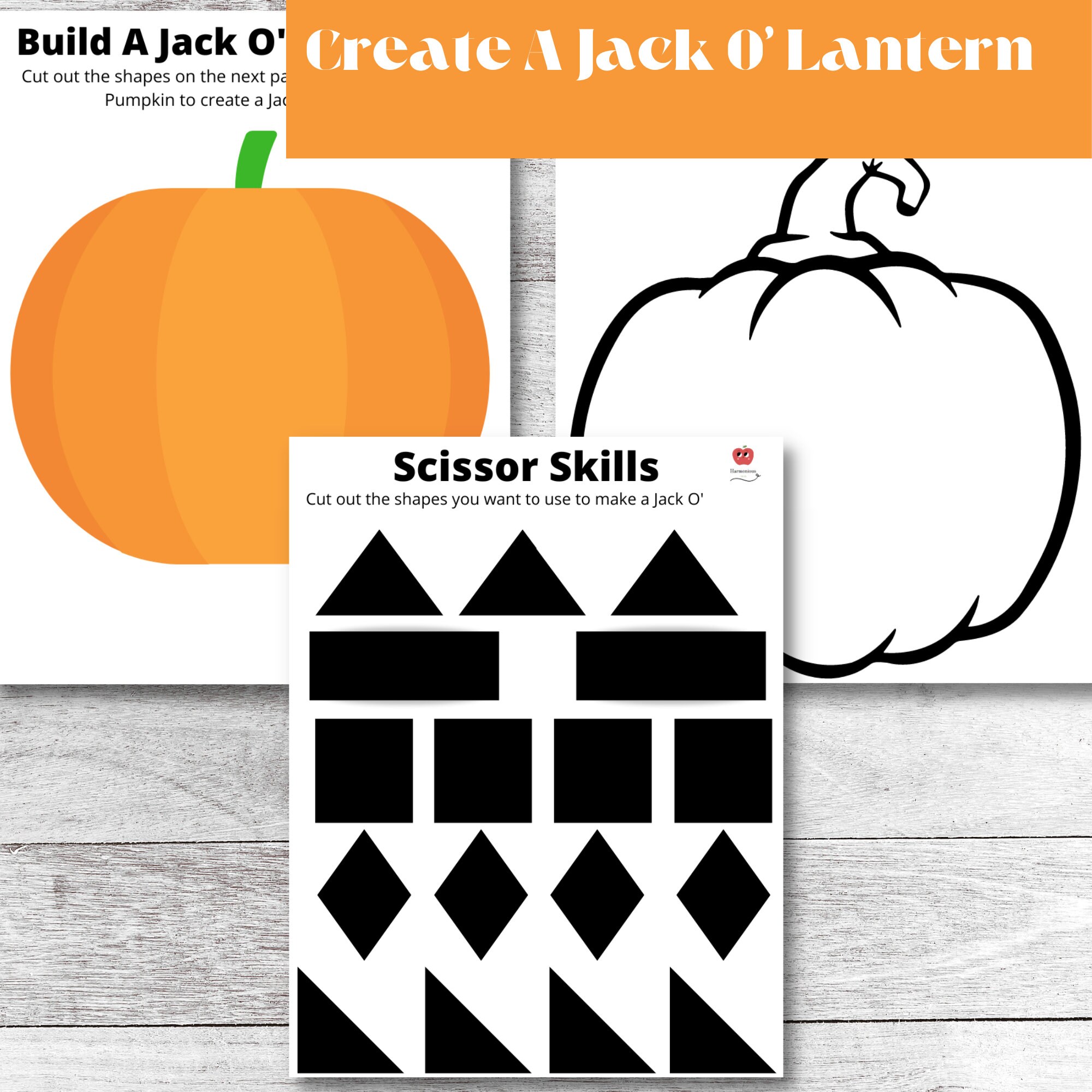 Build A Jack O' Lantern Scissor Skills Activity| Instant Download ...