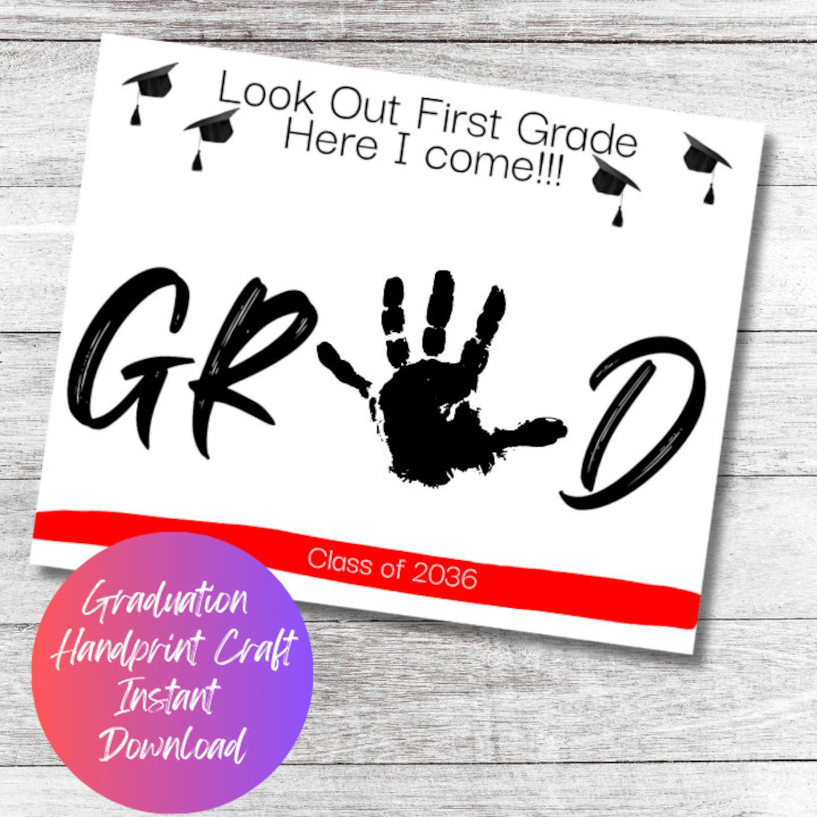 Preschool & Kindergarten Graduation Handprint Keepsake| Look Out ...