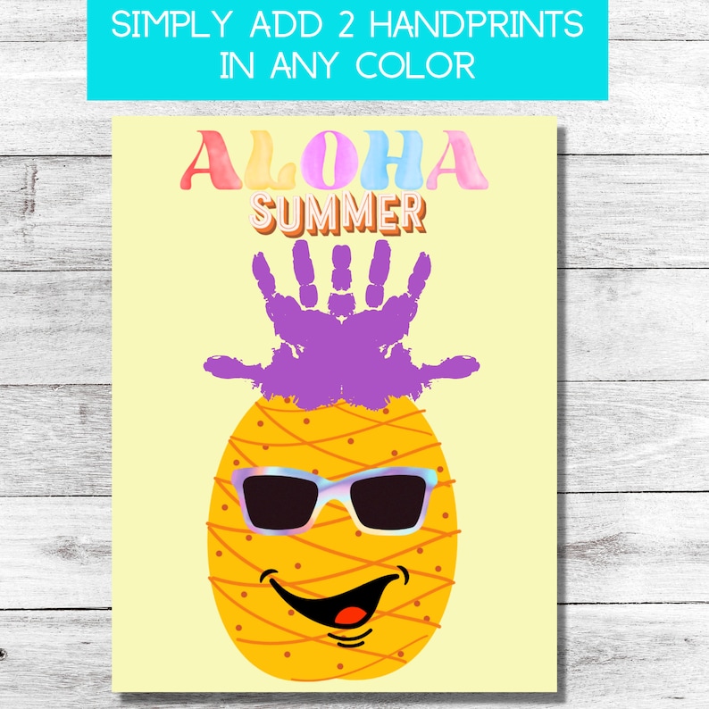 Pineapple Handprint Craft| Aloha Summer Art| Luau Theme Craft| Instant ...