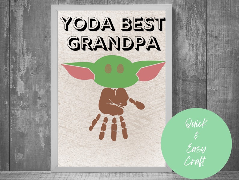 Yoda Best Dad Handprint Craft Printable Father's Day - Etsy