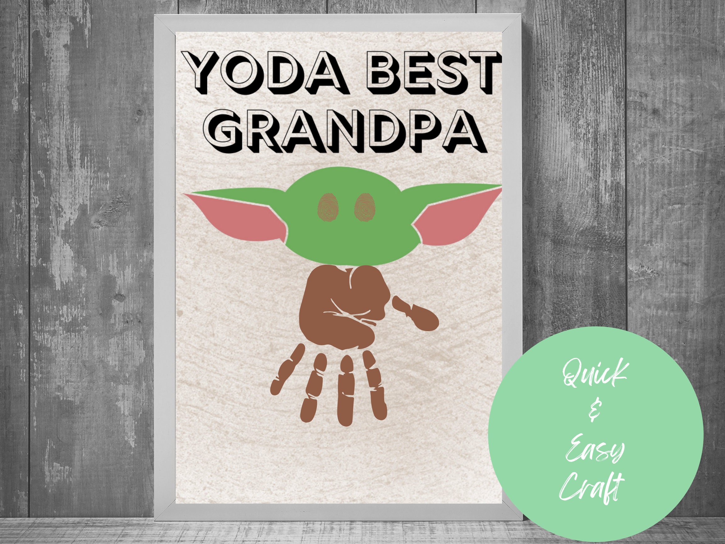 Yoda Best Dad Handprint Craft| Father's Day Printable| Grandfather ...