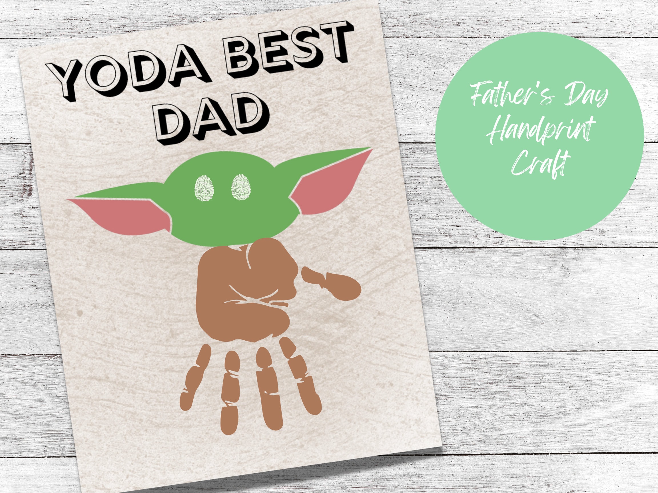 Yoda Best Dad Handprint Craft| Father's Day Printable| Grandfather ...