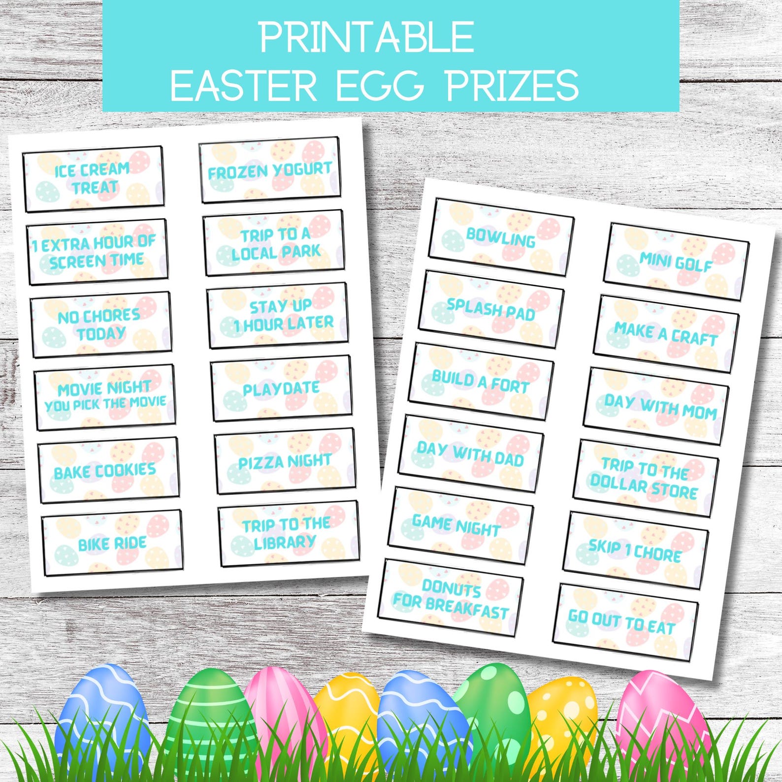 Printable Easter Egg Fillers| Easter Egg Rewards Slip| Non Candy Egg ...