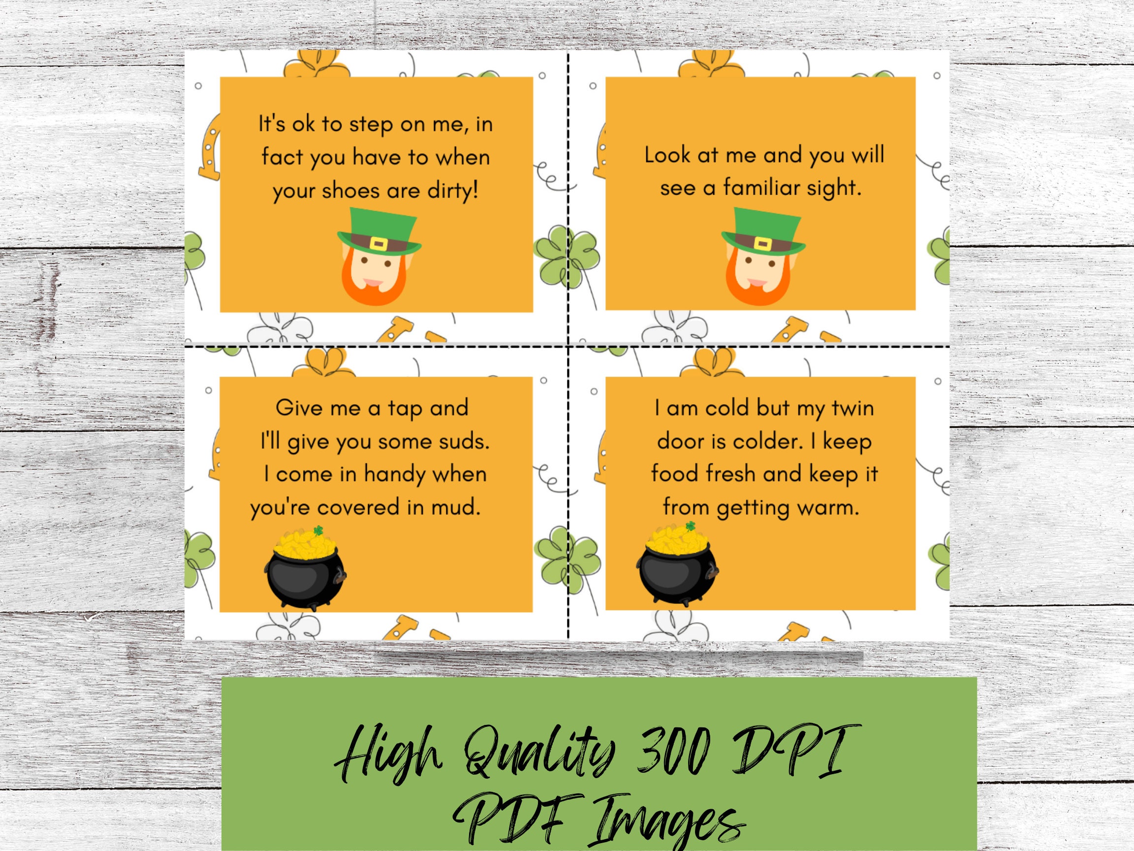 St. Patrick's Day Printable Treasure Scavenger Hunt Clue Cards Instant ...