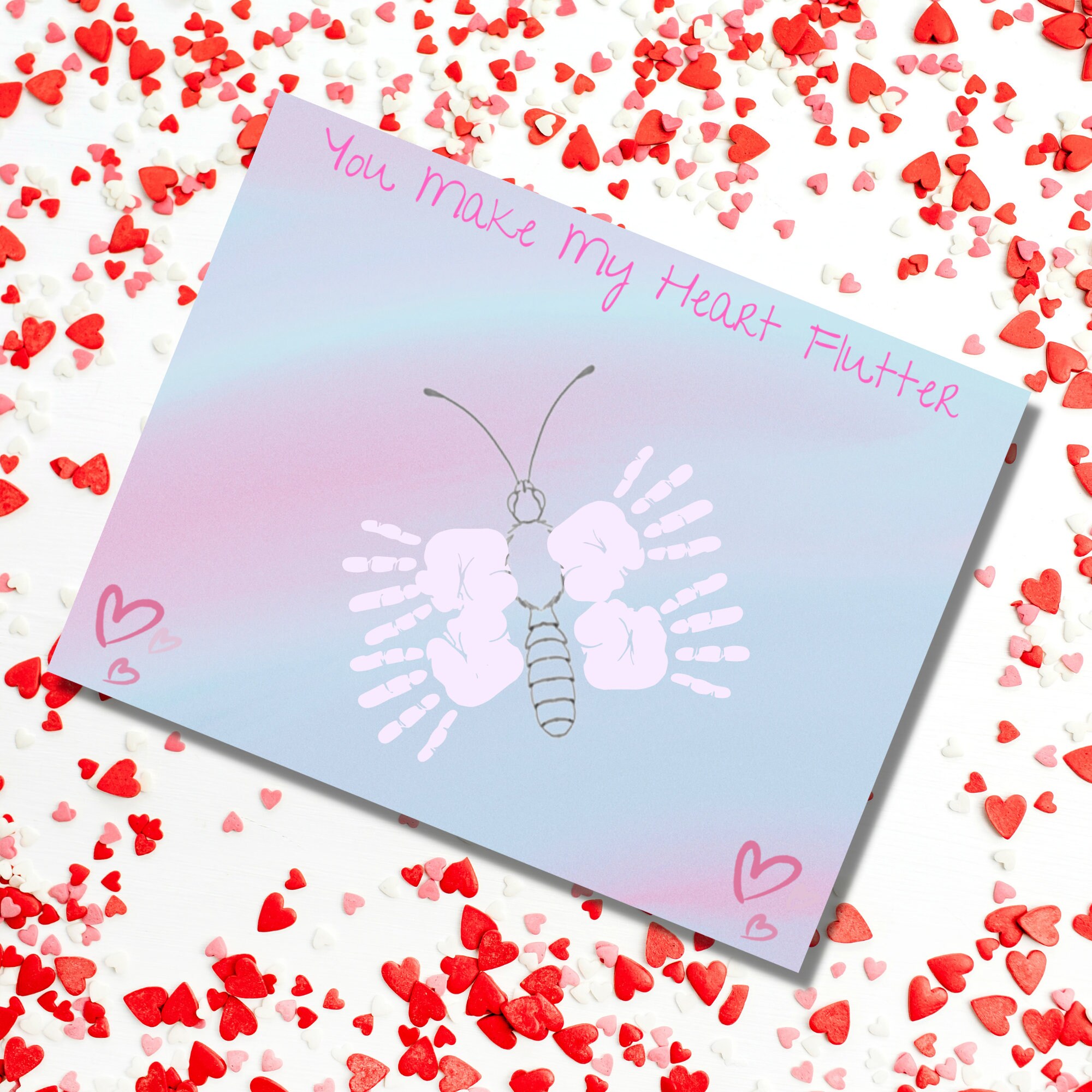 You Make My Heart Flutter Handprint Craft| Valentine's Day Keepsake ...