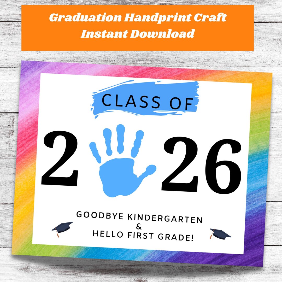 Graduation Handprint Craft Printable | Preschool, Pre-k & First Grade ...