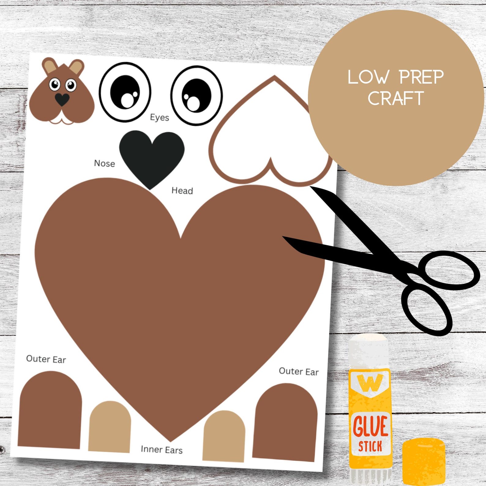 Groundhog Printable Craft| Scissor Skills Activity| Build A Groundhog ...