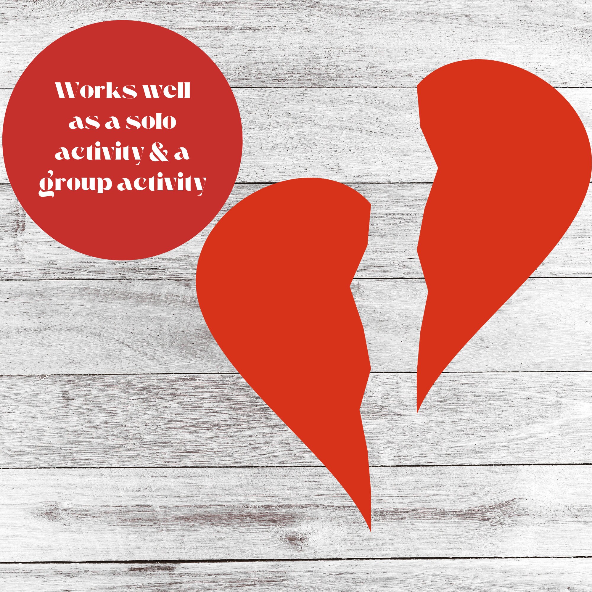 Broken Heart Matching Activity Valentine's Day Heart Game Instant ...