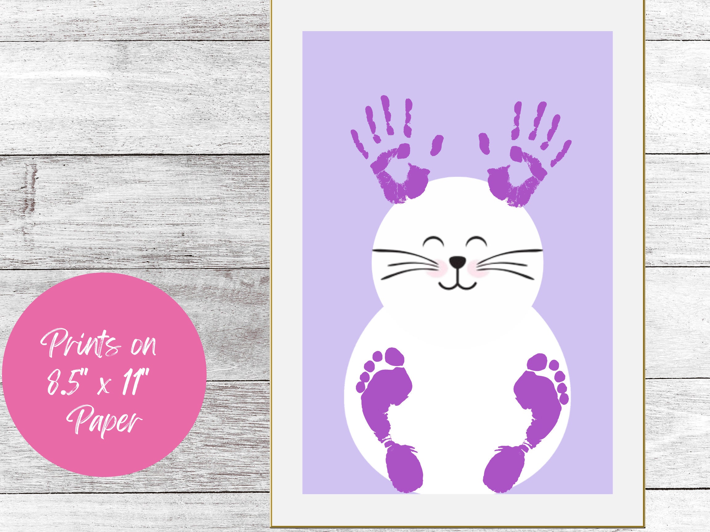 Easter Bunny Handprint & Footprint Craft| Easter Keepsake Handprint Art ...