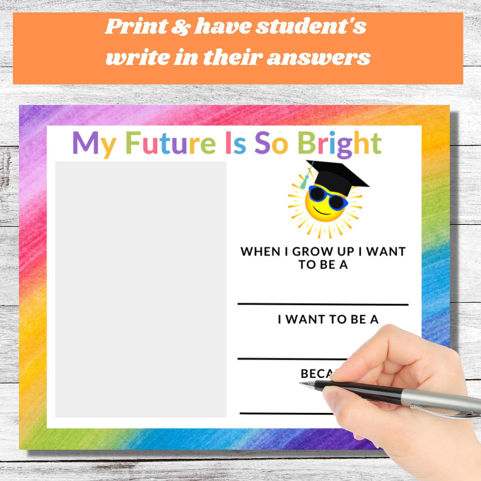 My Future is so Bright Graduation Writing Activity| Early Childhood ...