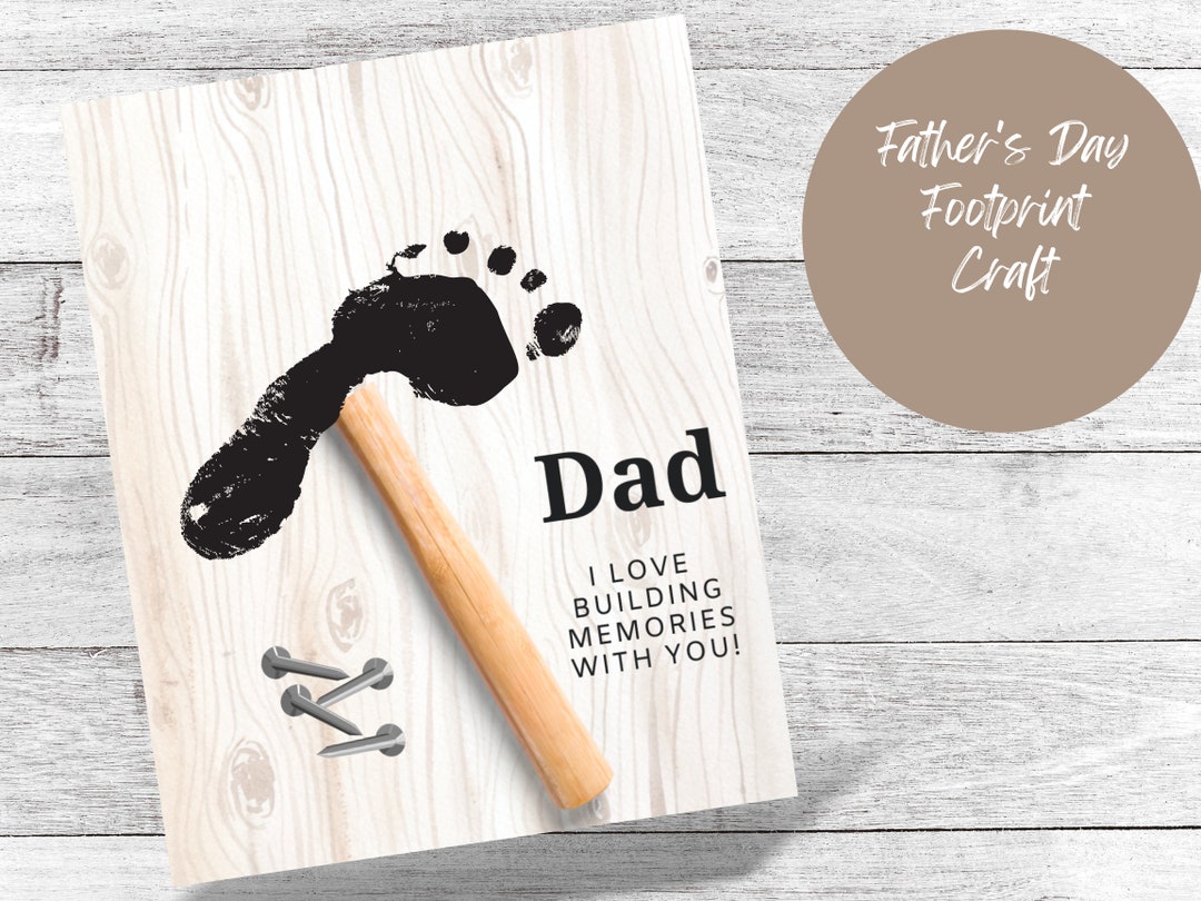 Dad I Love Building Memories With You| Footprint Craft Template| Father ...