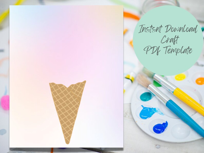 Ice Cream Cone Handprint Craft| Instant Download| I Love You ...