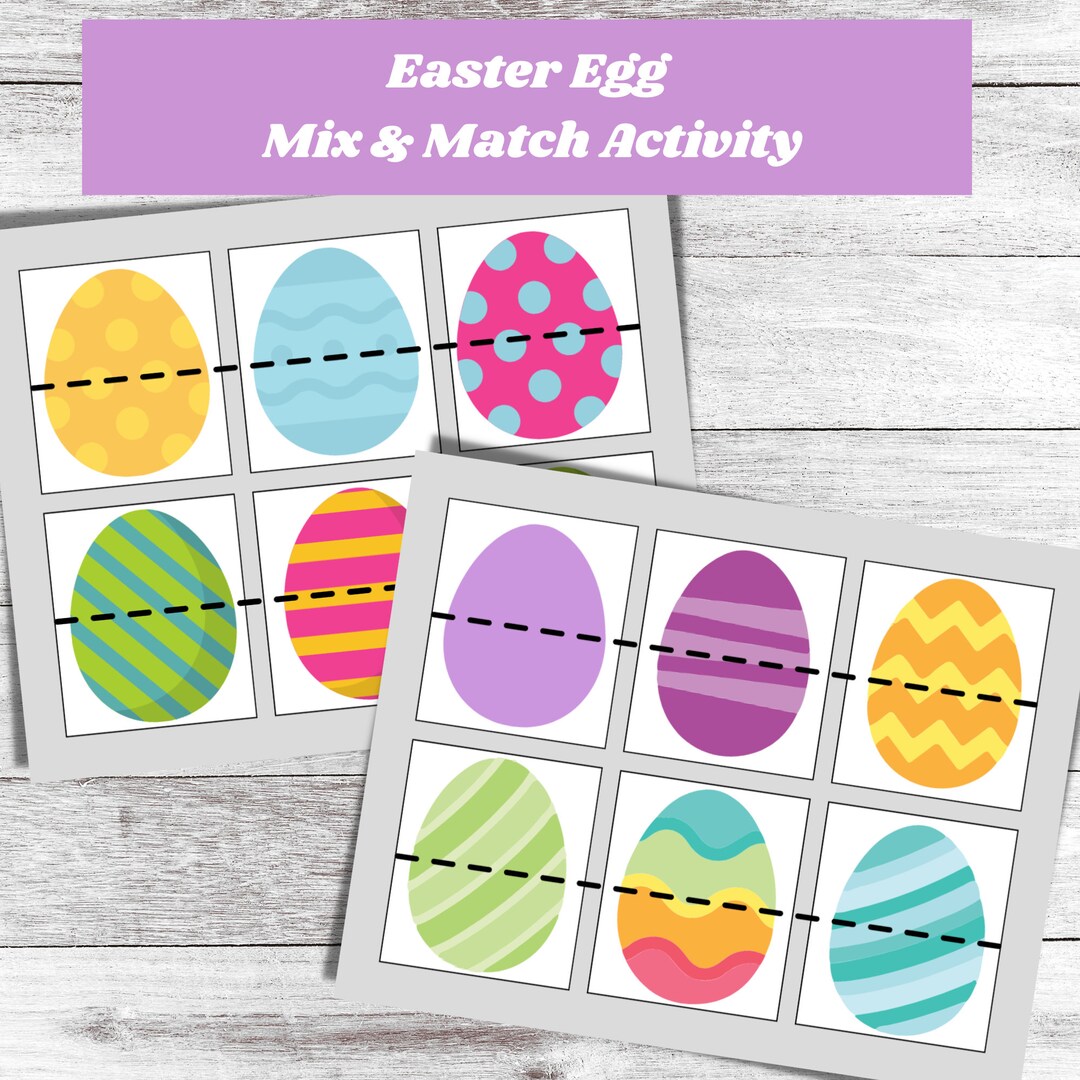 Easter Egg Printable Activity| Mix or Match Easter Game| Instant ...