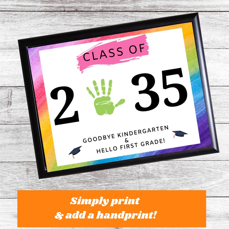 Graduation Handprint Art Instant Download Printable for Kindergarten ...