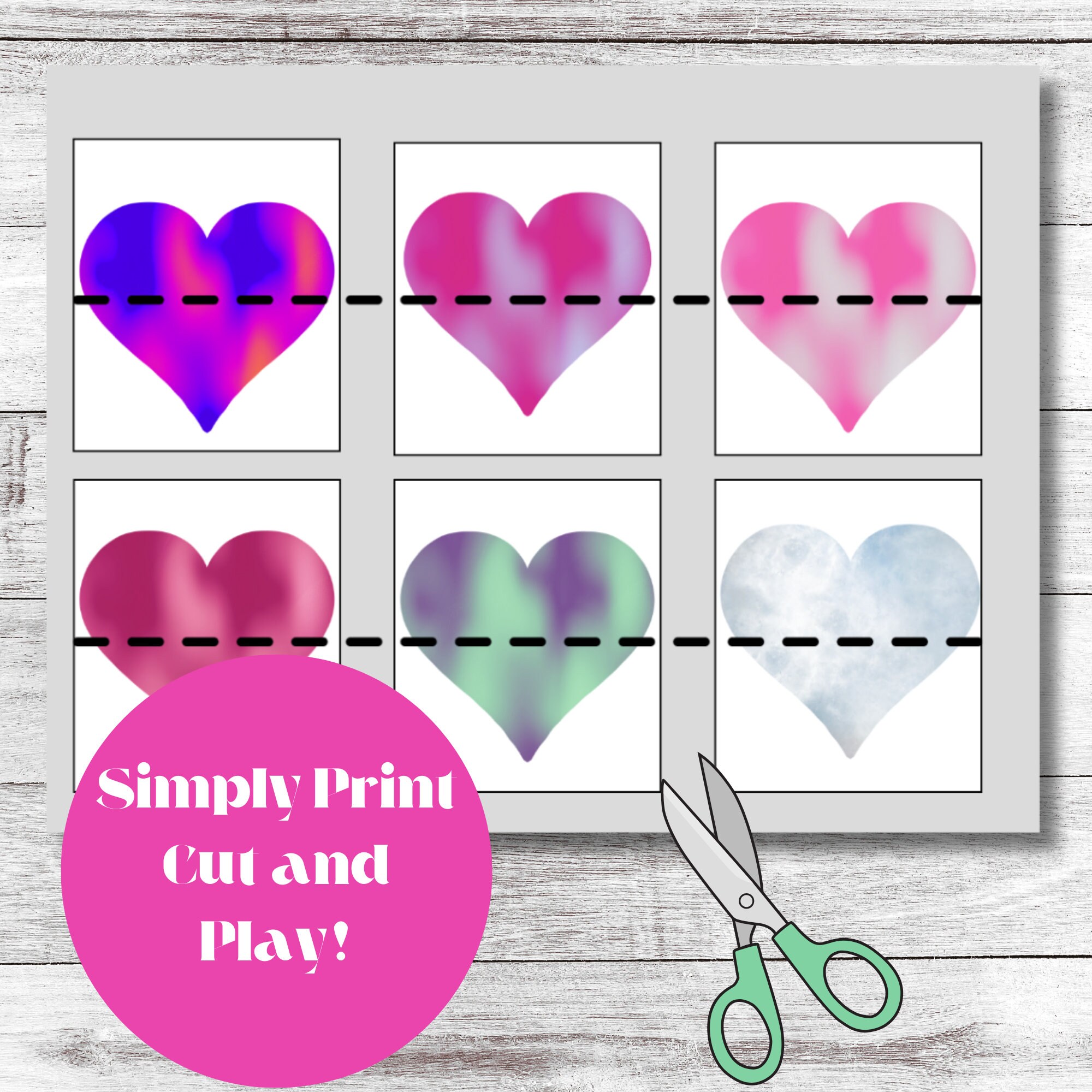 Valentine Printable Activity| Mix or Match Heart Game| Instant Download ...
