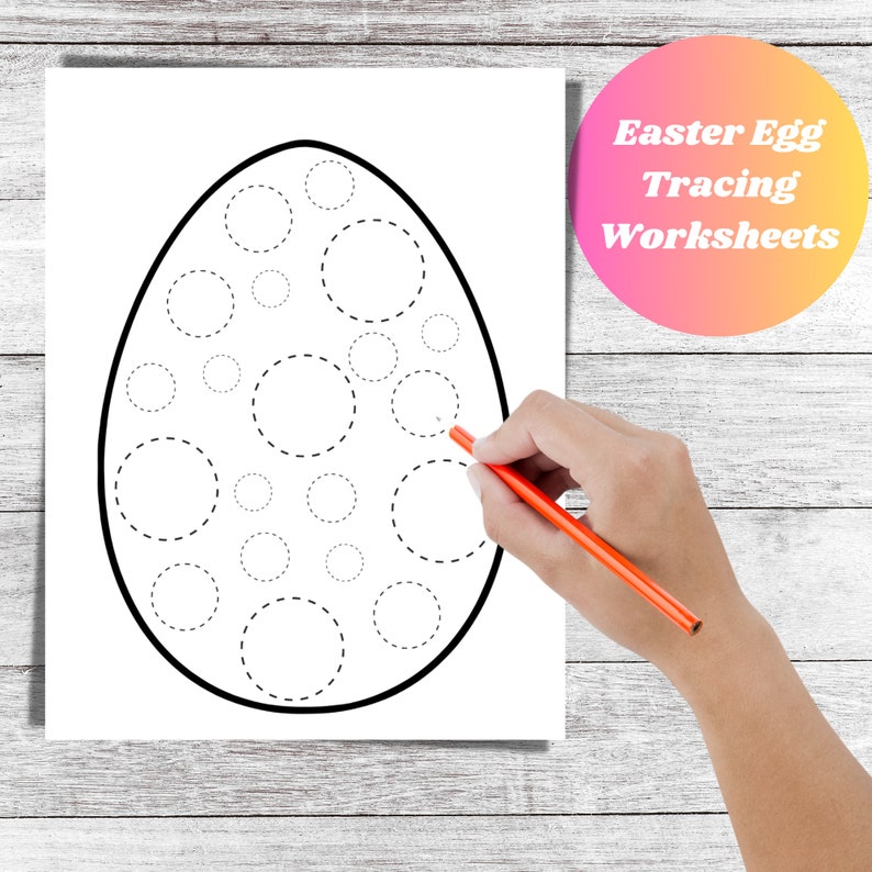 Easter Egg Tracing Worksheets: Fine Motor Skills Activity (PDF) - Etsy