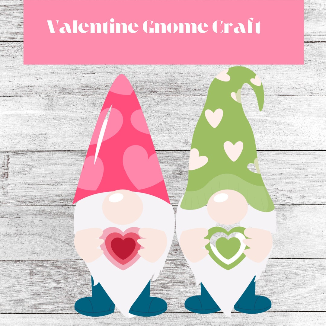Valentine Gnome Craft: Printable Party Activity (instant Download) - Etsy
