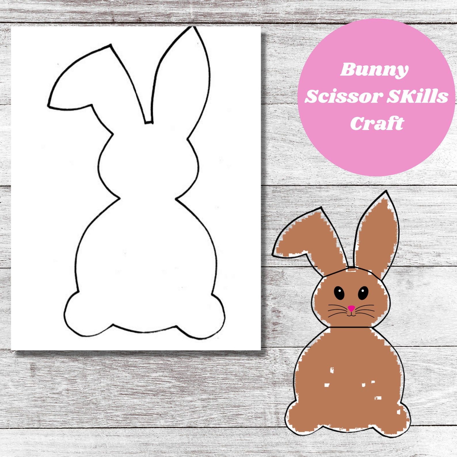 Easter Bunny Scissor Skills Activity| Easter Printable Craft| Instant ...
