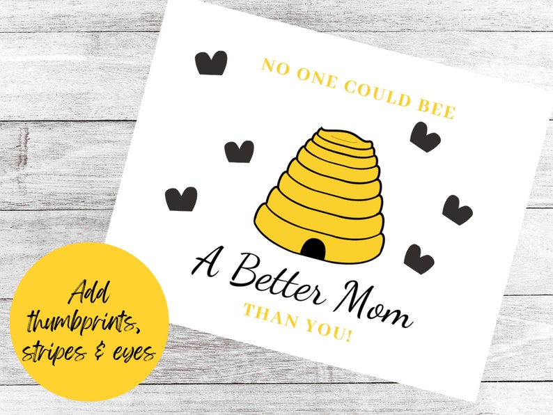 Mother's Day Gift| Thumbprint Art| No One Could BEE A Better Mom ...