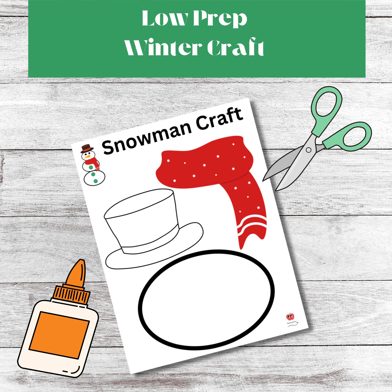 Snowman Printable Craft| Scissor Skills Activity| Build A Snowman ...