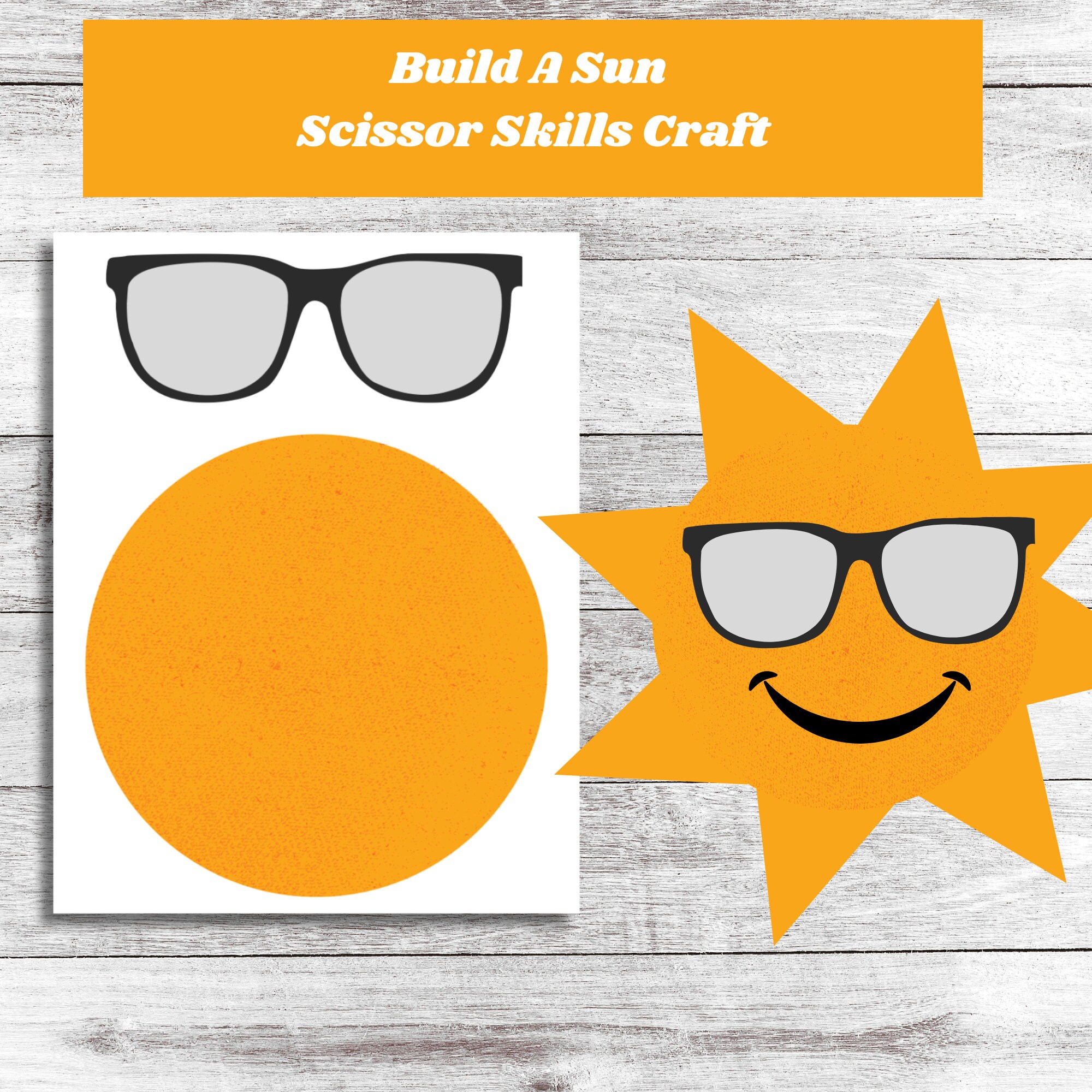 Build A Sun Craft| Summer Sun Scissor Skills Craft| Instant Download - Etsy