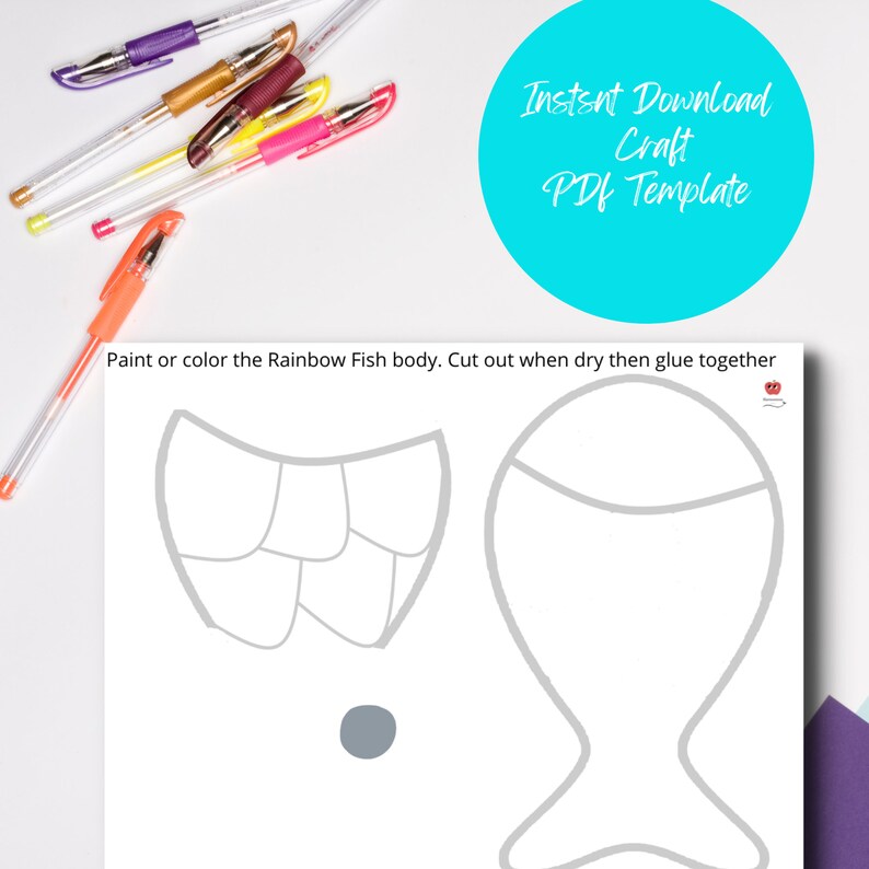 Rainbow Fish Craft Scissor Skills Rainbow Fish Painting - Etsy UK