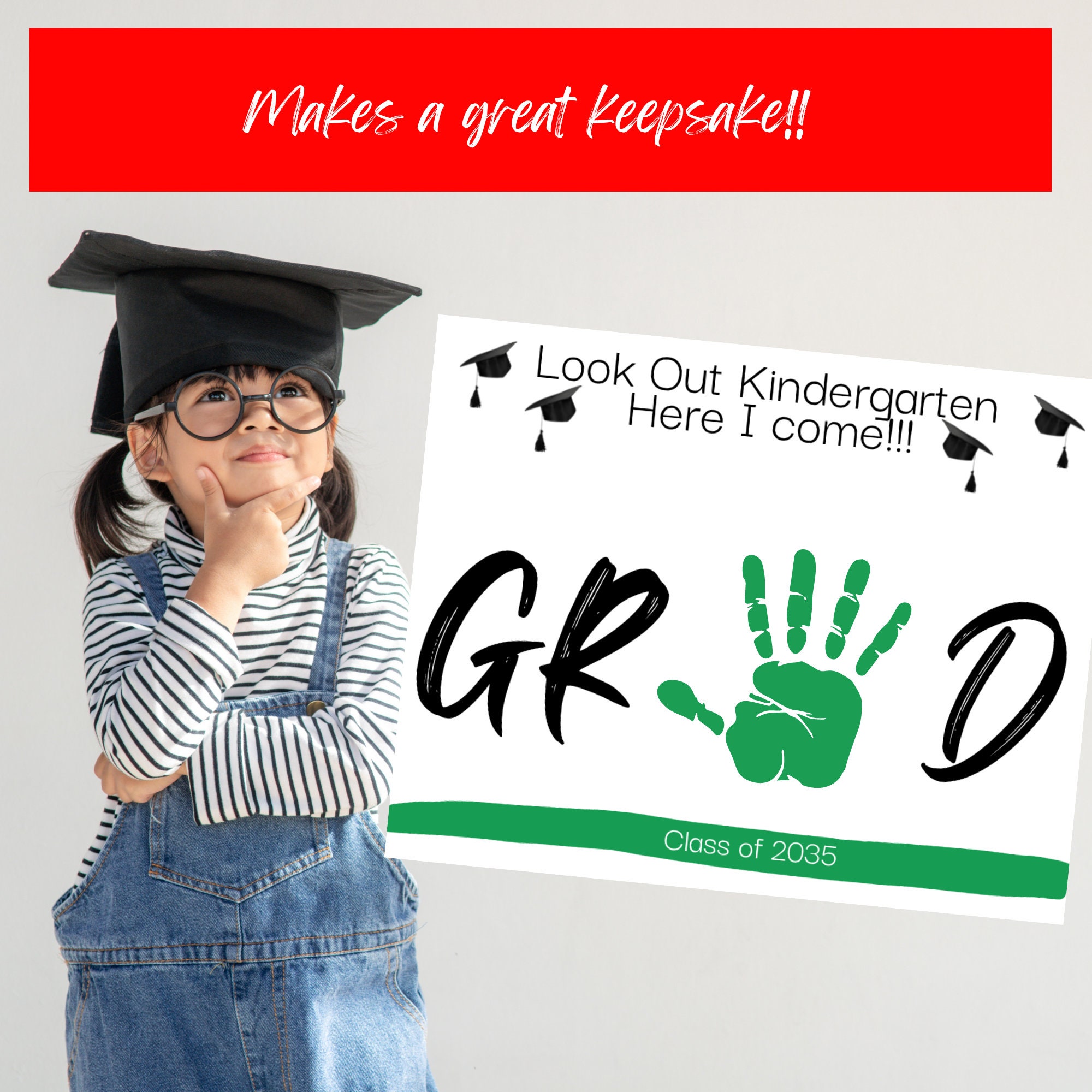 Preschool & Kindergarten Graduation Handprint Keepsake Look Out ...