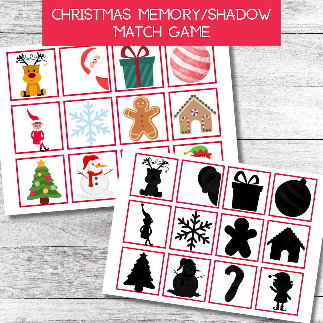 Christmas Memory Game |christmas Shadow Matching Activity| Holiday ...