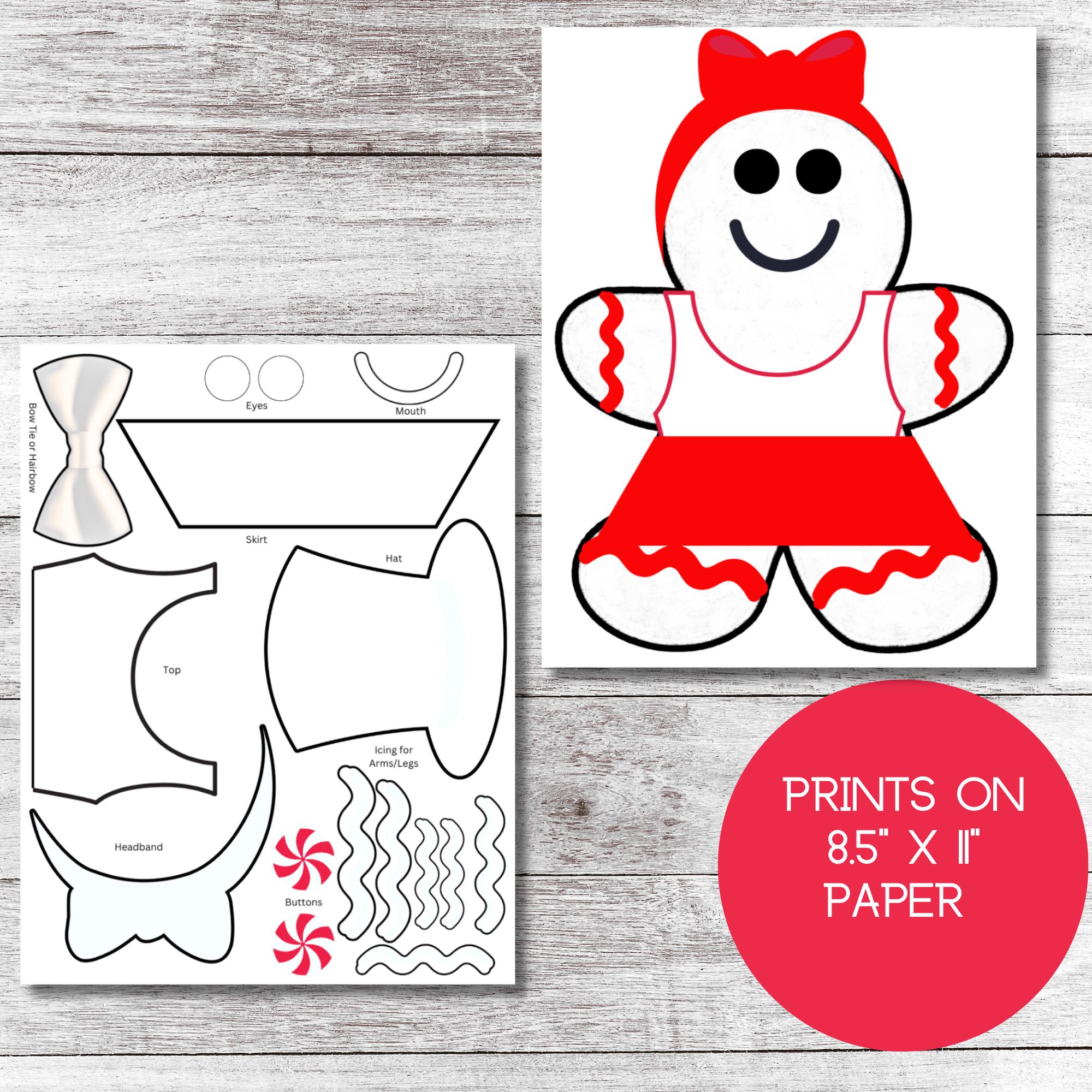 Gingerbread Printable Craft| Scissor Skills Activity| Build A ...