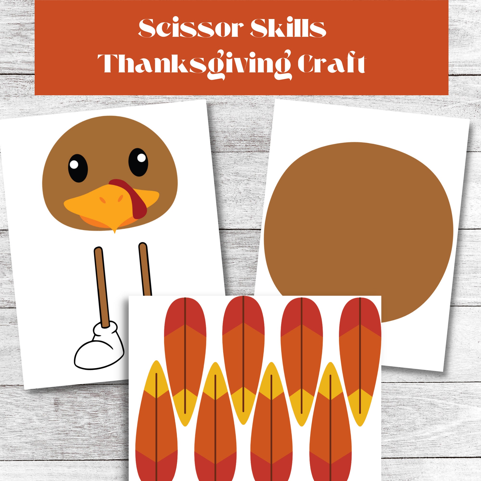 Thanksgiving Scissor Skills Craft| Instant Download| Scissor Skills ...