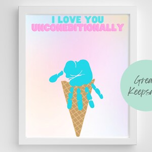Ice Cream Cone Handprint Craft| Instant Download| I Love You ...