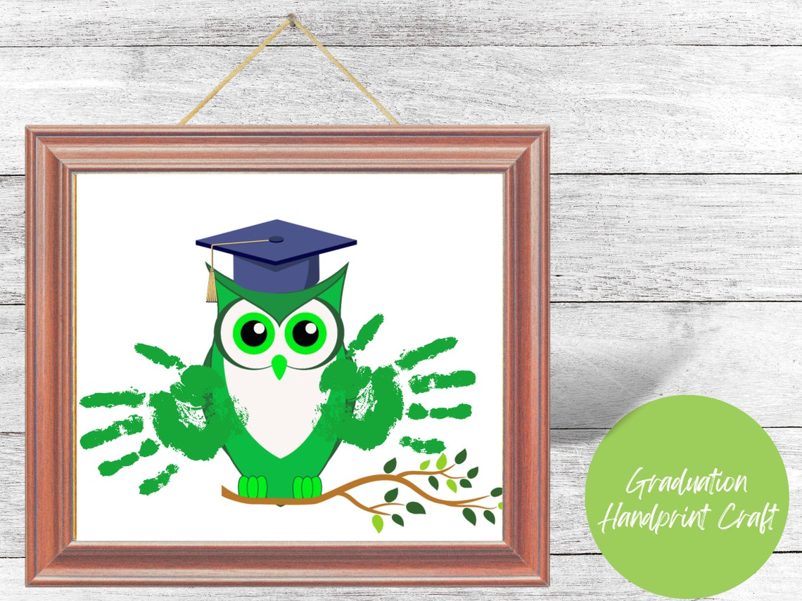 Graduation Owl Handprint Craft Instant Download Printable Handprint Art ...