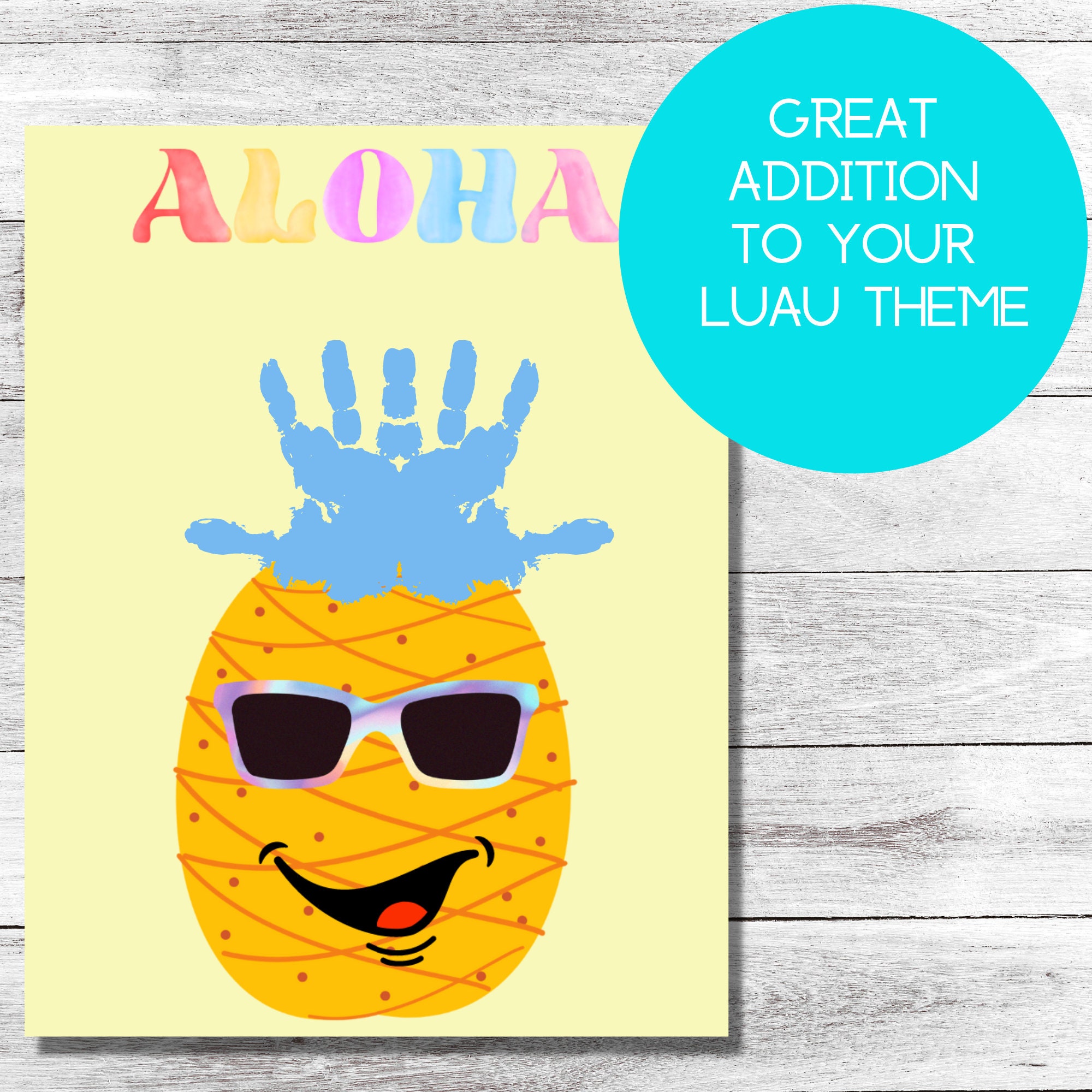 Pineapple Handprint Craft| Aloha Summer Art| Luau Theme Craft| Instant ...
