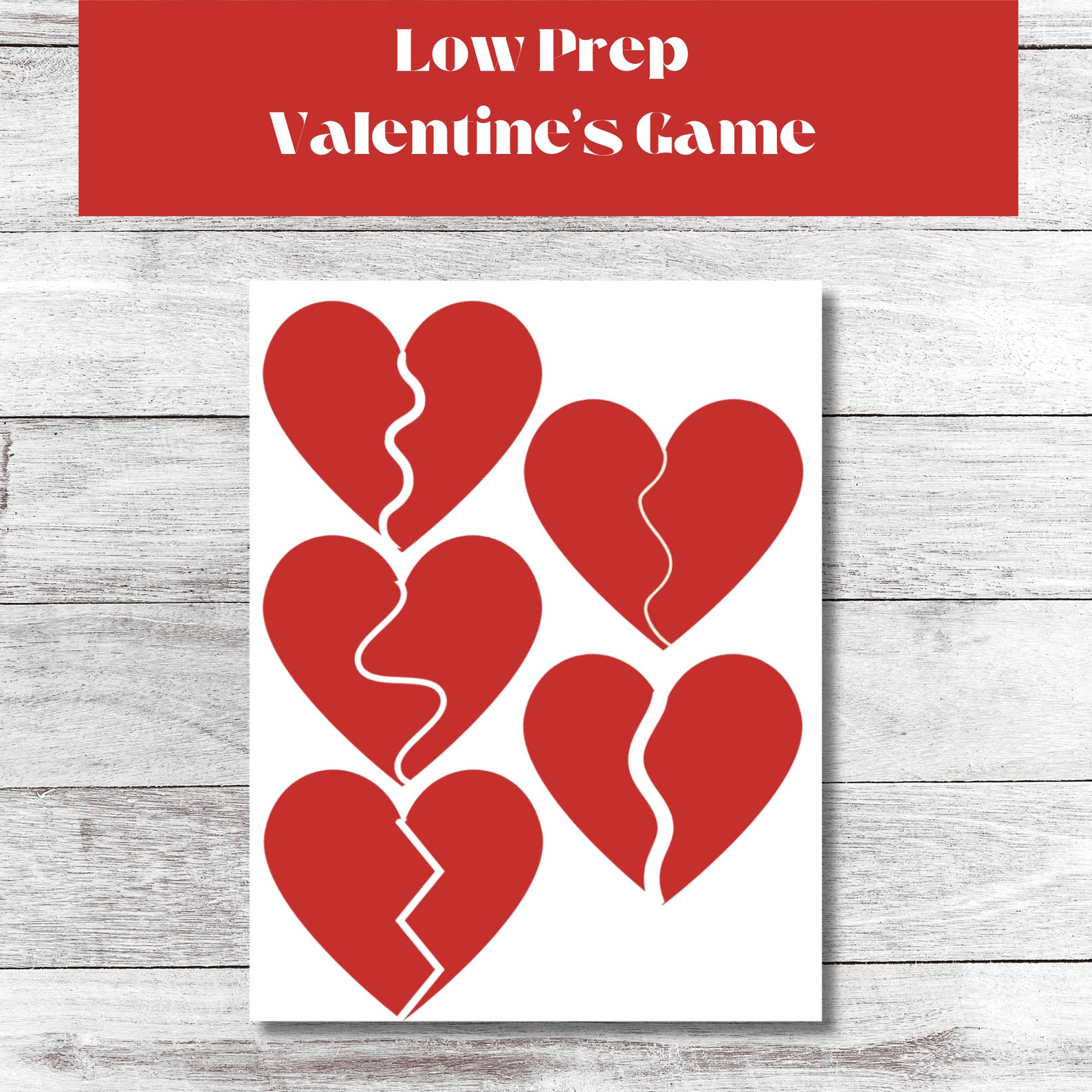 Broken Heart Matching Activity| Printable Valentine's Day Heart Game ...