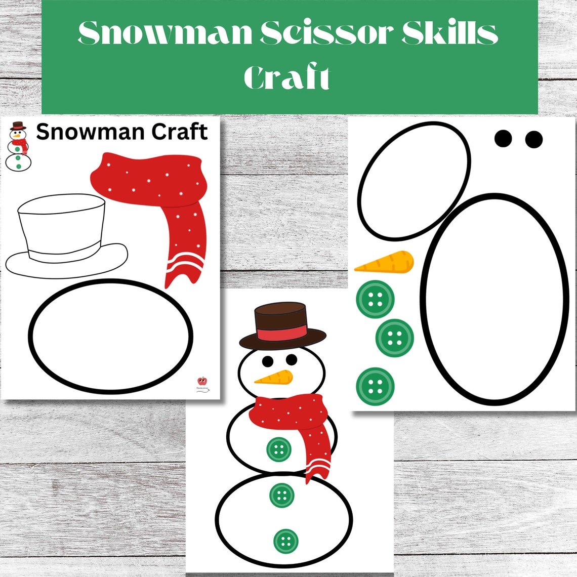 Snowman Printable Craft| Scissor Skills Activity| Build A Snowman ...