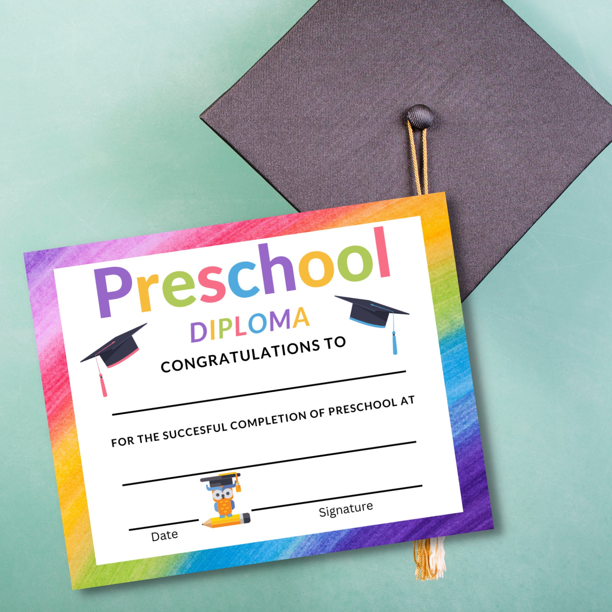 Graduation Diploma| Preschool Diploma| Kindergarten Diploma| Instant ...