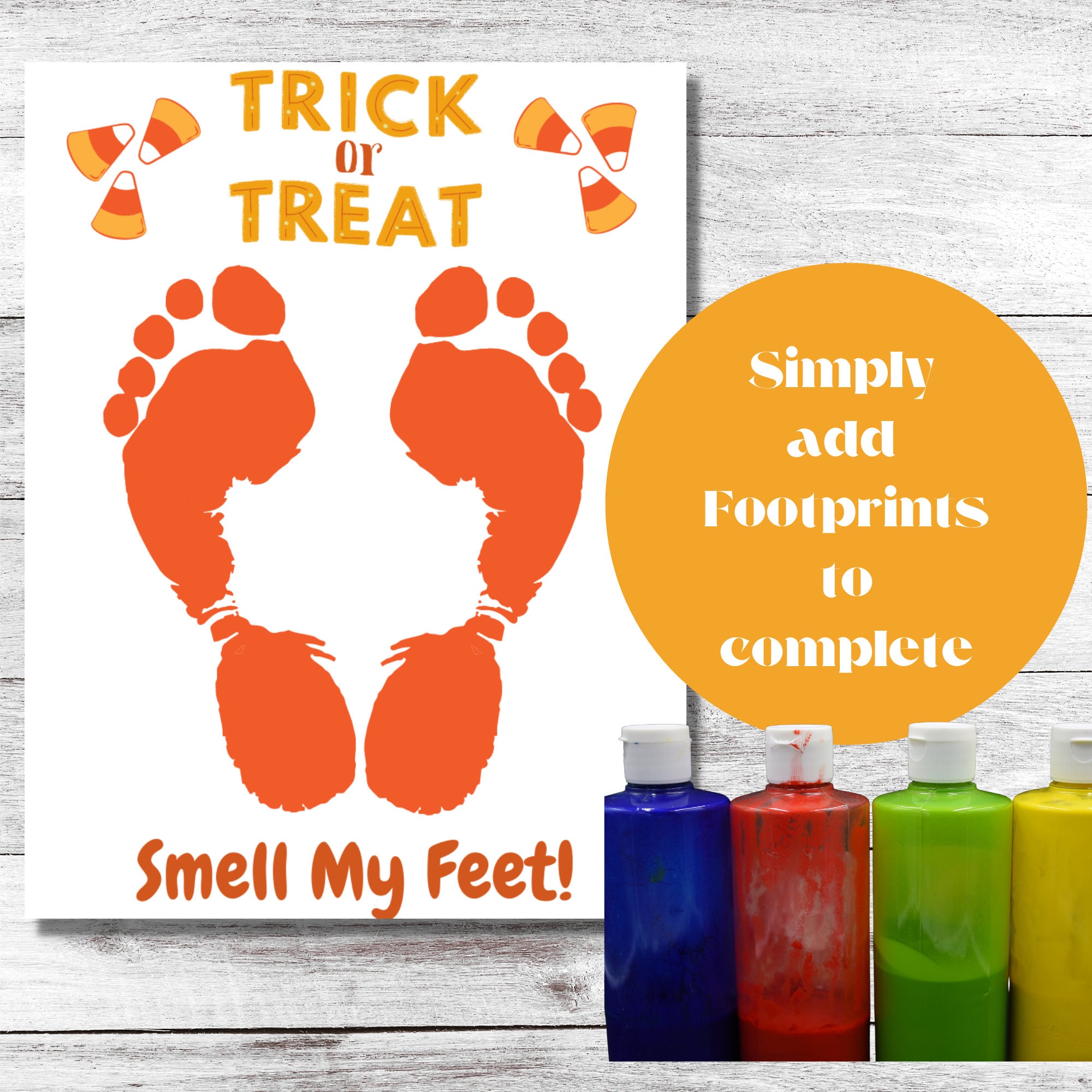 Trick or Treat Smell My Feet Footprint Craft| Instant Download ...
