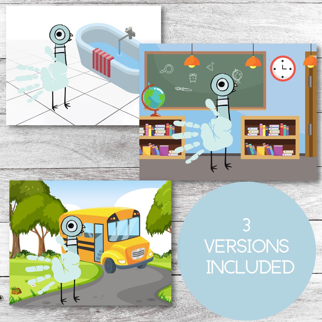 Mo Willems Pigeon Handprint Craft: Book-based Activity (PDF) - Etsy