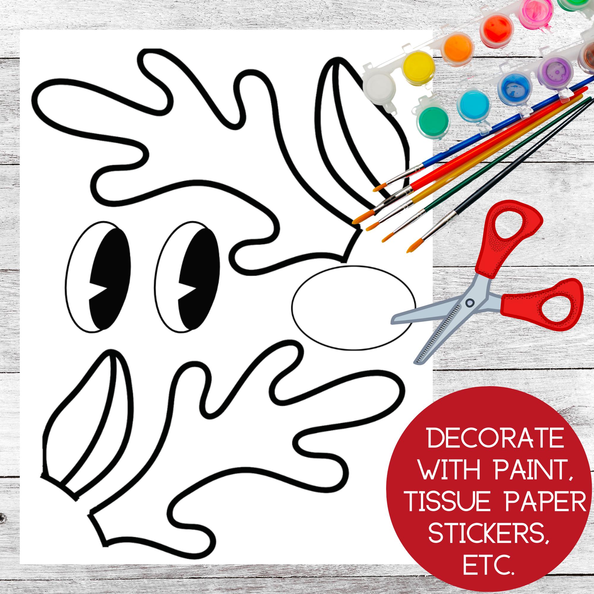 Reindeer Paper Craft Template: DIY Holiday Activity (printable PDF) - Etsy