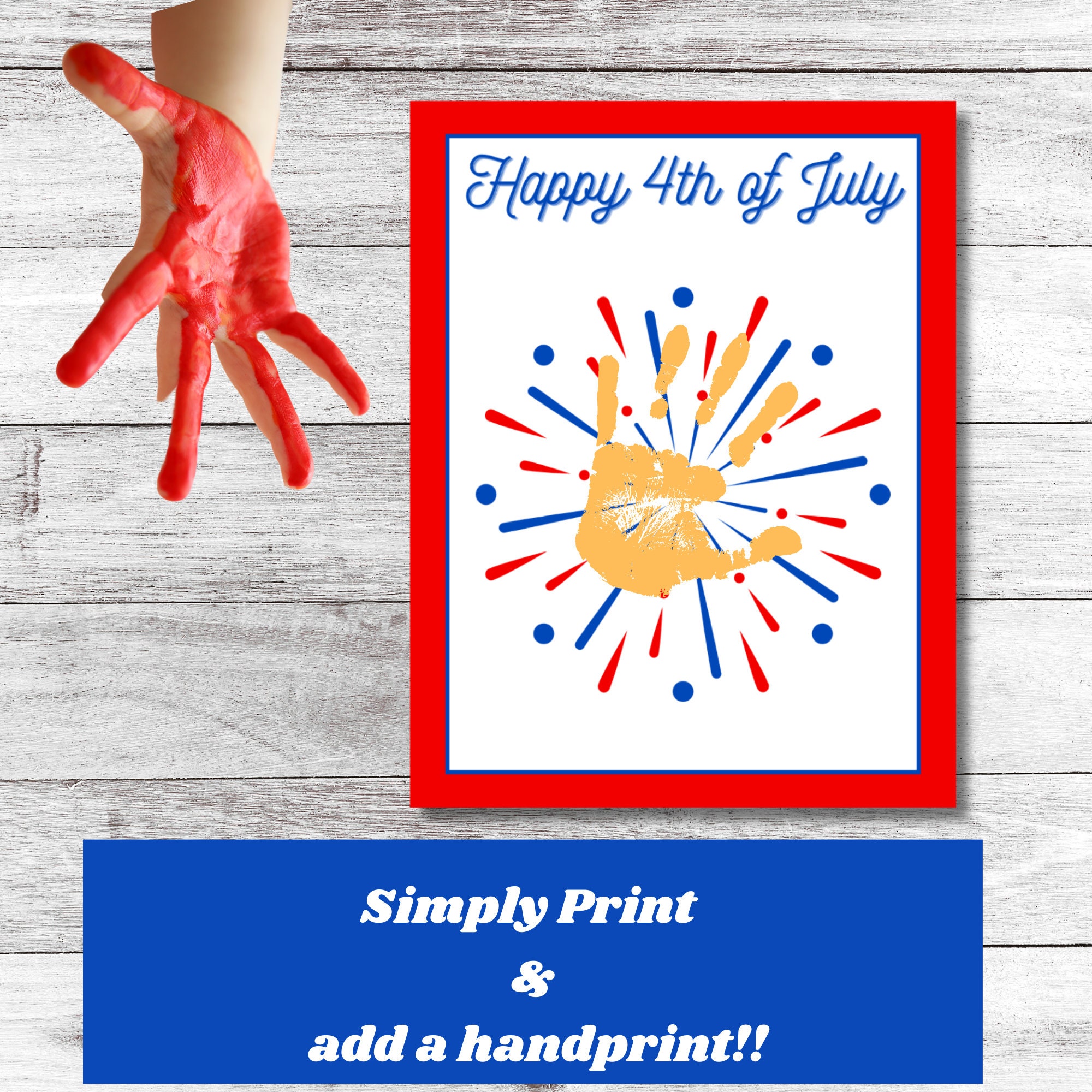 4th of July Firework Handprint Craft| Independence Day Activity ...