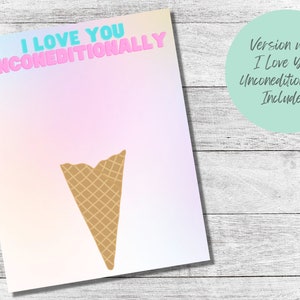 Ice Cream Cone Handprint Craft| Instant Download| I Love You ...