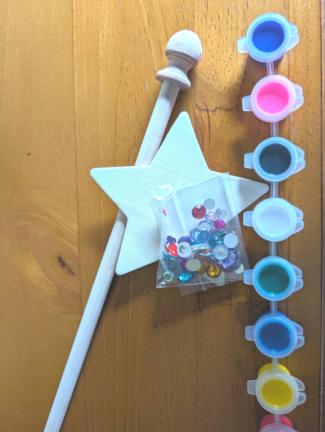 DIY Wooden Star Fairy Wand Kit – Kids Craft, Paint & Gems - Etsy