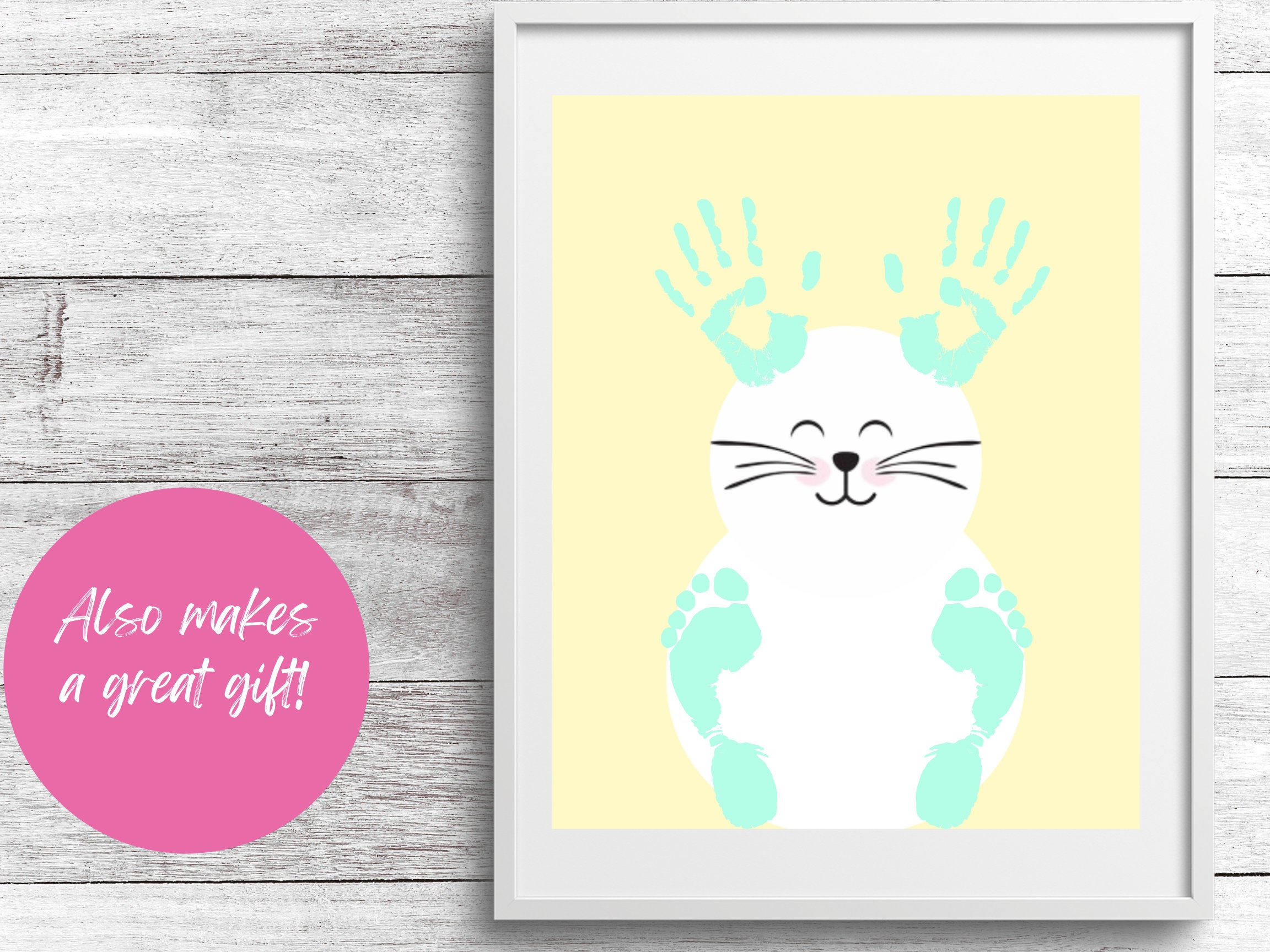 Easter Bunny Handprint & Footprint Craft| Easter Keepsake Handprint Art ...
